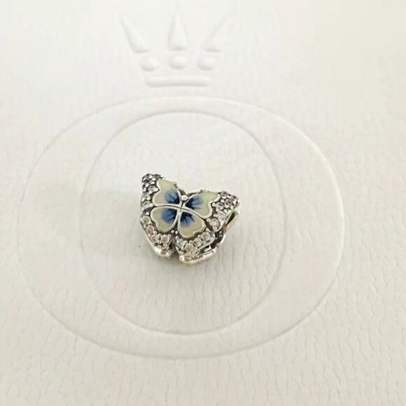 Pandora | Jewelry | Pandora Blue Butterfly Sparkling Charm | Poshmark